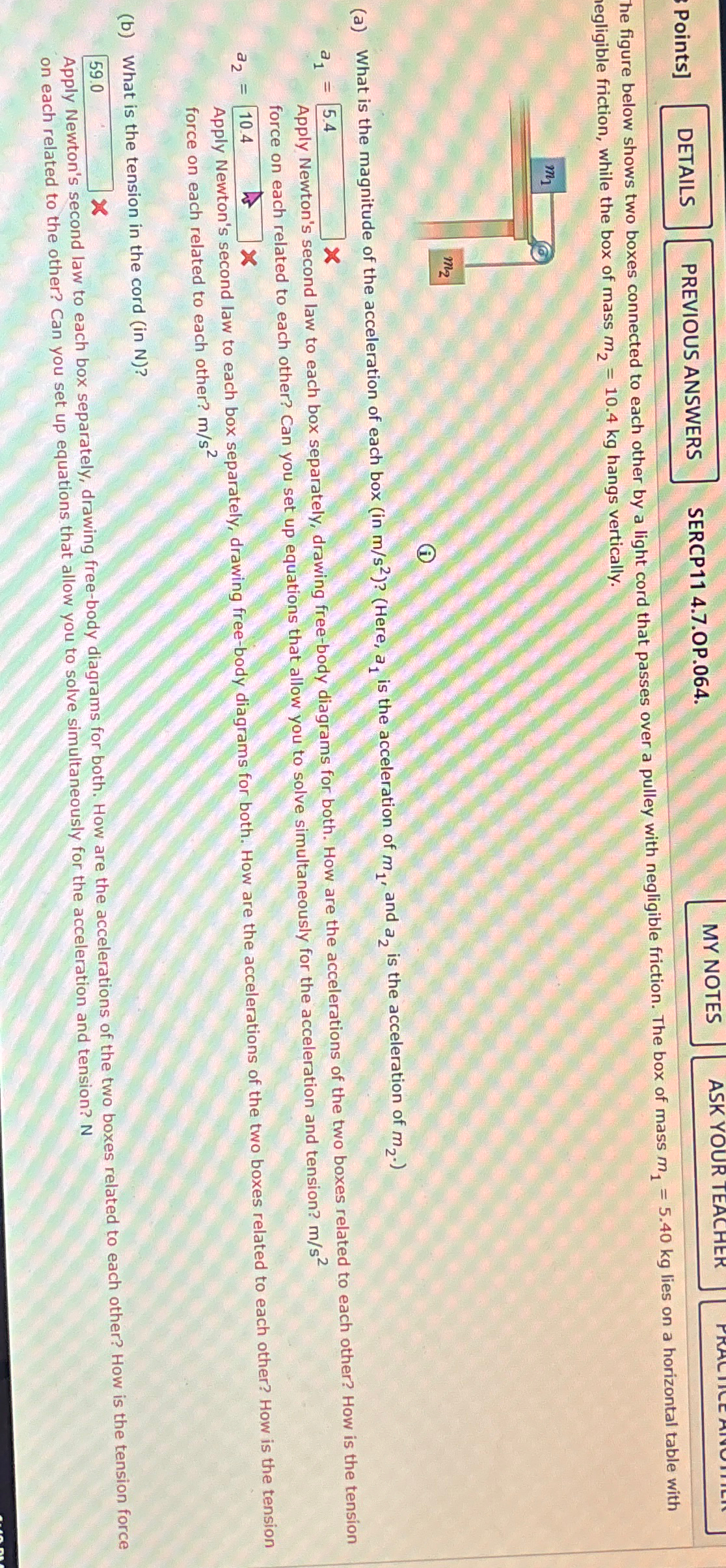 Solved The figure below shows two boxes connected to each | Chegg.com