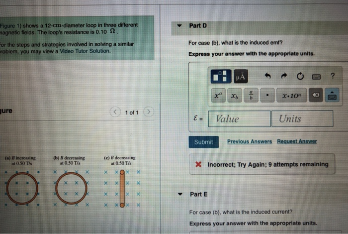 Solved Part D Figure 1) shows a 12-cm-diameter loop in three | Chegg.com
