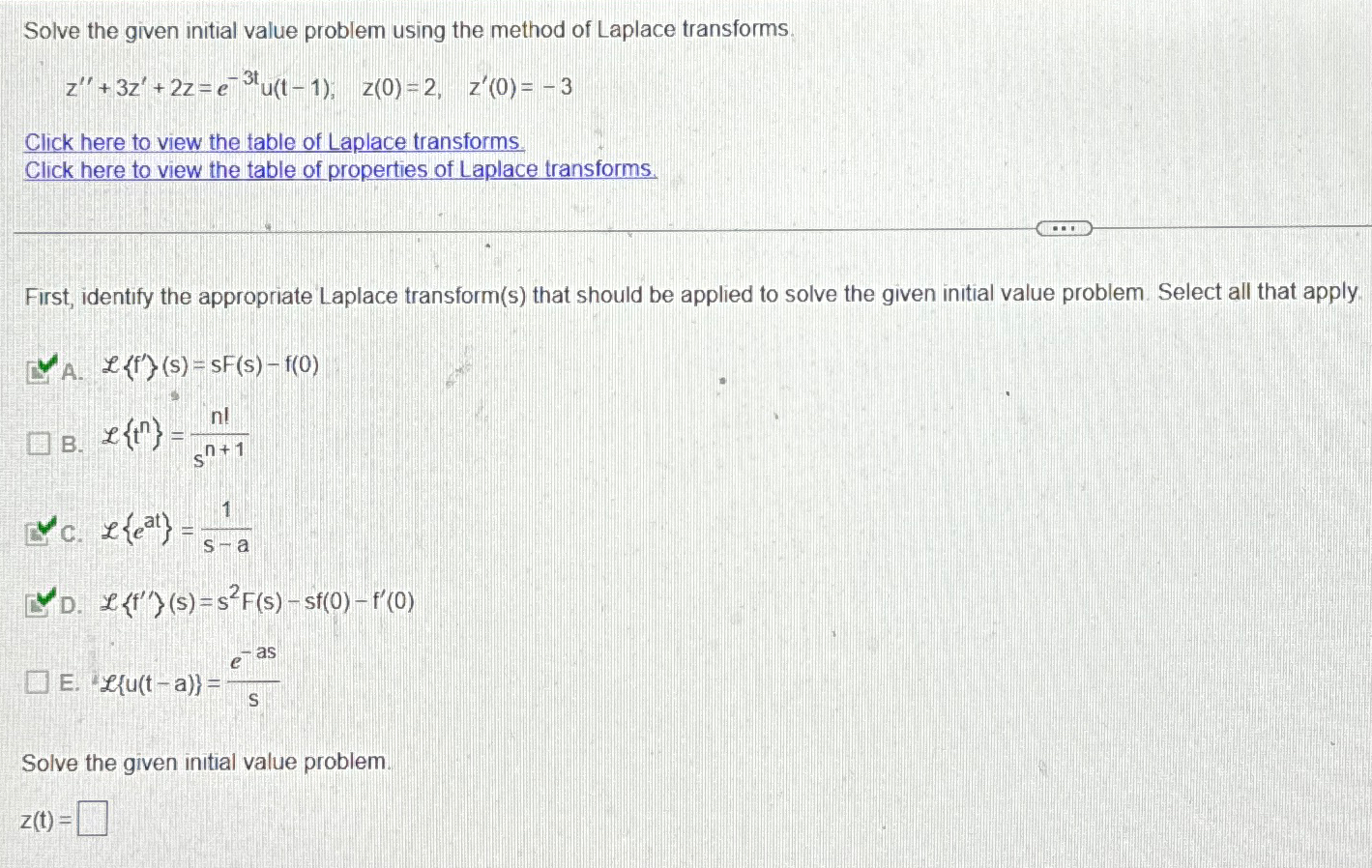 Solved Solve The Given Initial Value Problem Using The