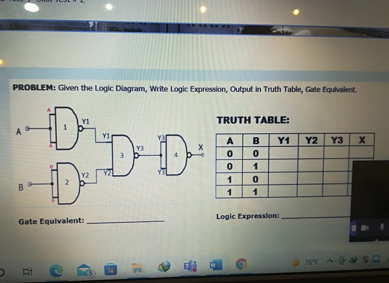 Solved PROBLEM: Given the Logic Diagram, Write Logic | Chegg.com