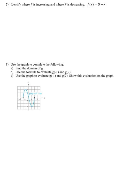 Solved 2) Identify where f is increasing and where f is | Chegg.com