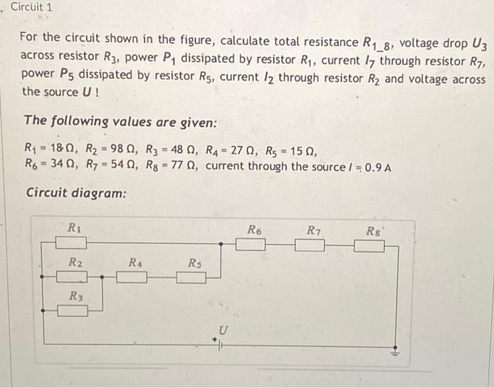 Solved For the circuit shown in the figure, calculate total | Chegg.com