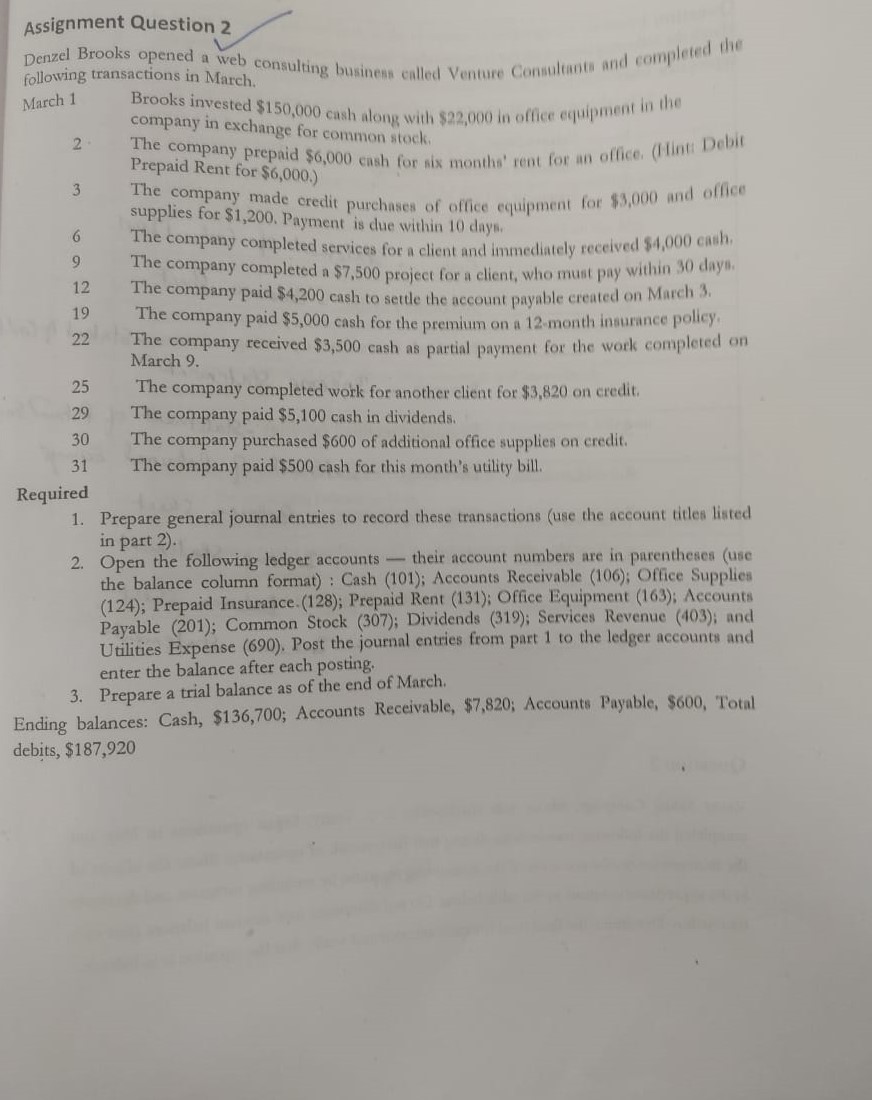 Solved Assignment Question 2Denzel Brooks opened a web | Chegg.com Solved Assignment Question 2Denzel Brooks opened a web | Chegg.com
