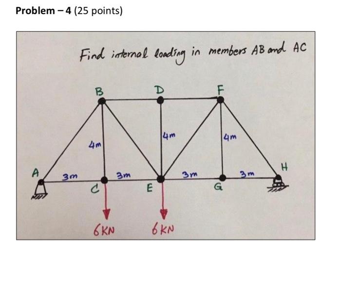 Solved Problem -4 (25 points) - Find internal loading in | Chegg.com