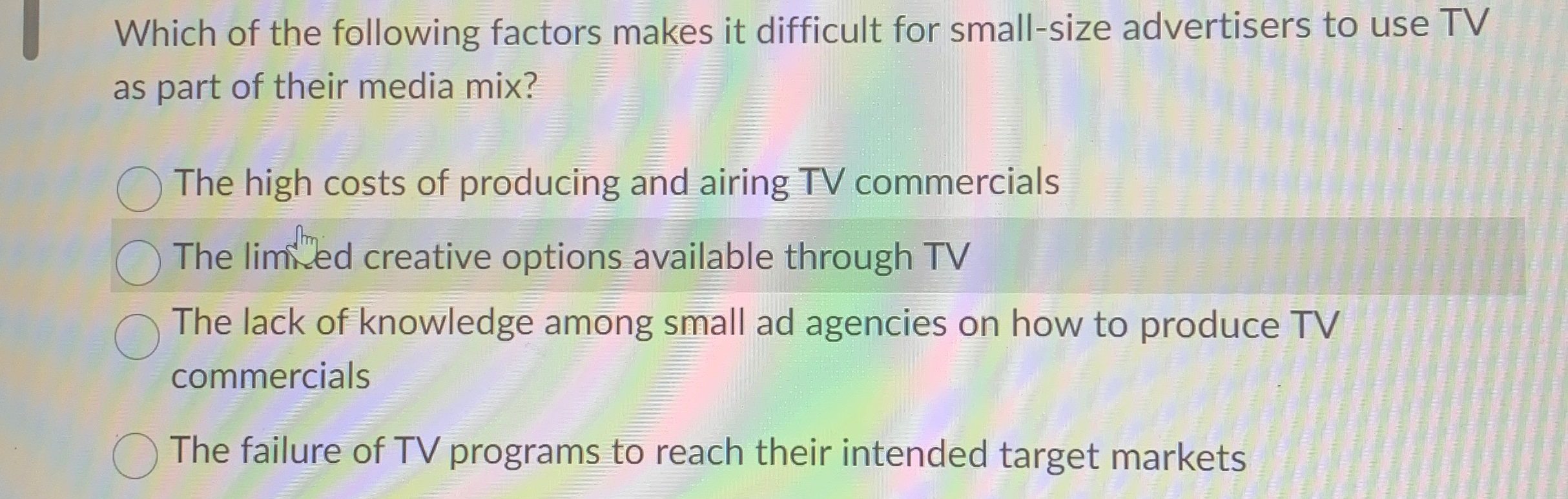 Solved Which of the following factors makes it difficult for | Chegg.com