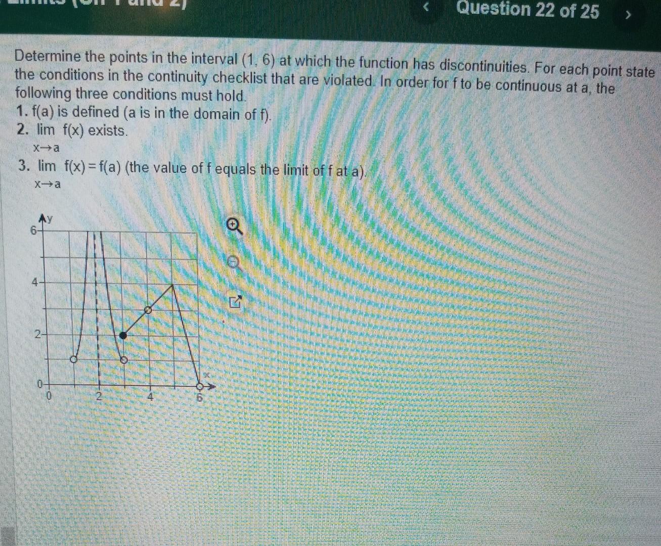Solved Determine the points in the interval (1,6) at which | Chegg.com