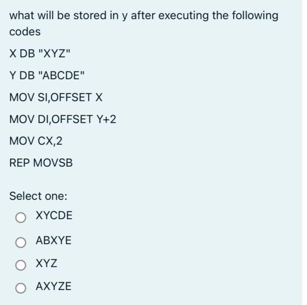 Solved what will be stored in y ﻿after executing the | Chegg.com