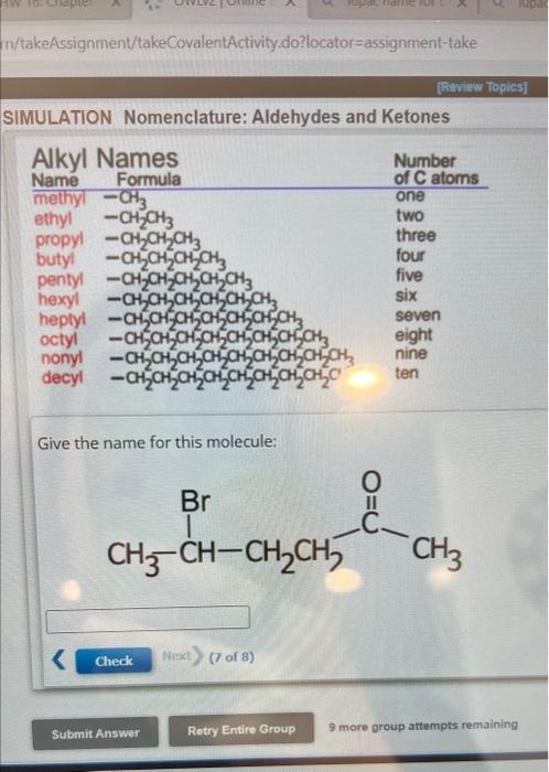 Solved SIMULATION Nomenclature: Aldehydes and Ketones Give | Chegg.com