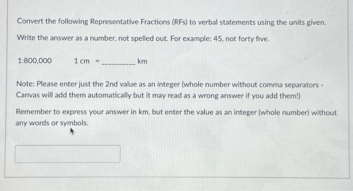 Solved Convert the following Representative Fractions (RFs) | Chegg.com
