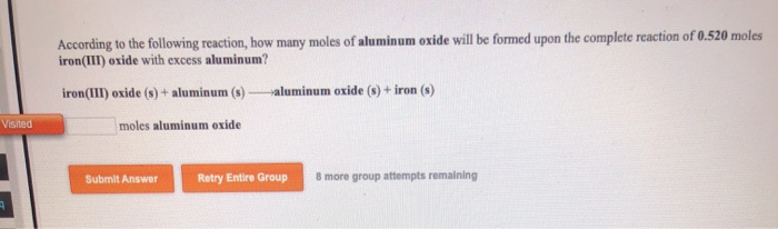 Solved According to the following reaction, how many moles | Chegg.com