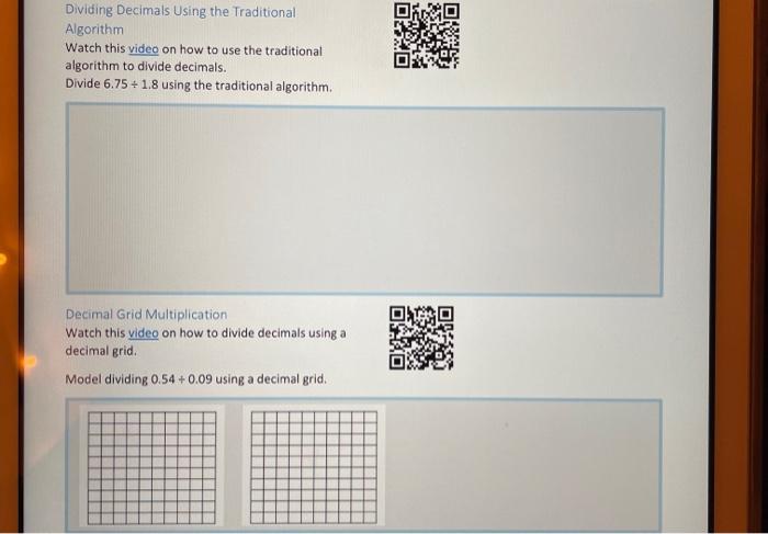 Solved Dividing Decimals Using the Traditional Algorithm | Chegg.com