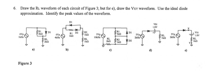 Solved Draw The Rl Waveform Of Each Circuit Of Figure 3 But