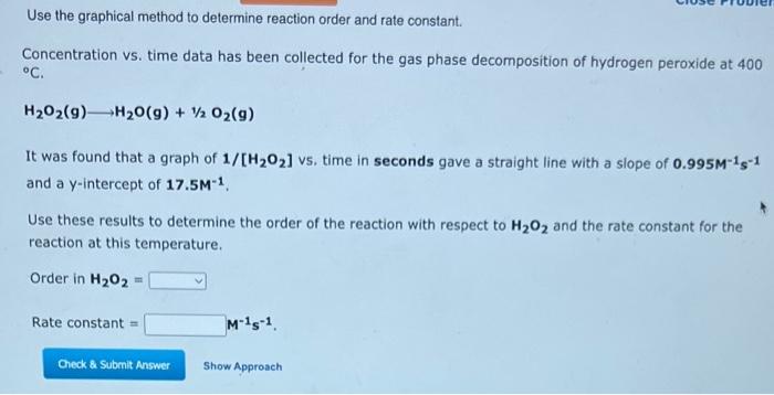 Solved Use the graphical method to determine reaction order | Chegg.com