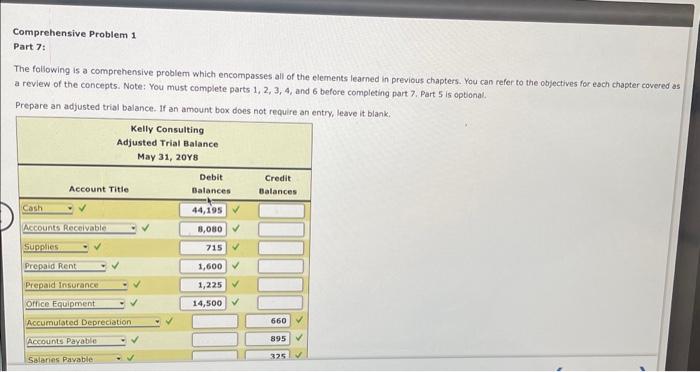 Comprehensive Problem 1 Part 7: The following is a | Chegg.com Comprehensive Problem 1 Part 7: The following is a | Chegg.com