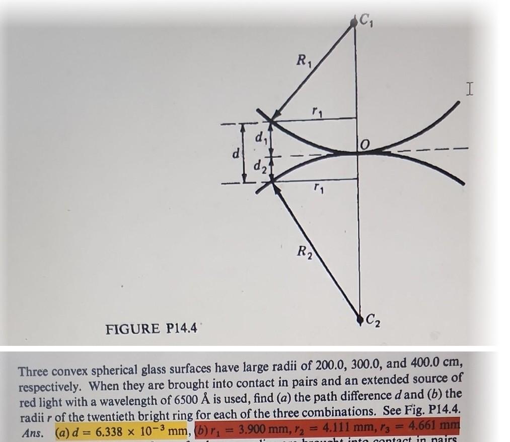 Solved FIGURE P14. Three convex spherical glass surfaces | Chegg.com