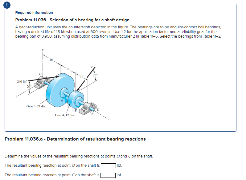 Solved Required InformationProblem 11.036 - ﻿Selection of ﻿a | Chegg.com