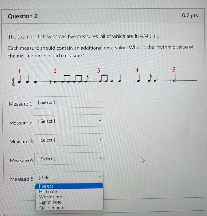 The example below shows five measures, all of which | Chegg.com