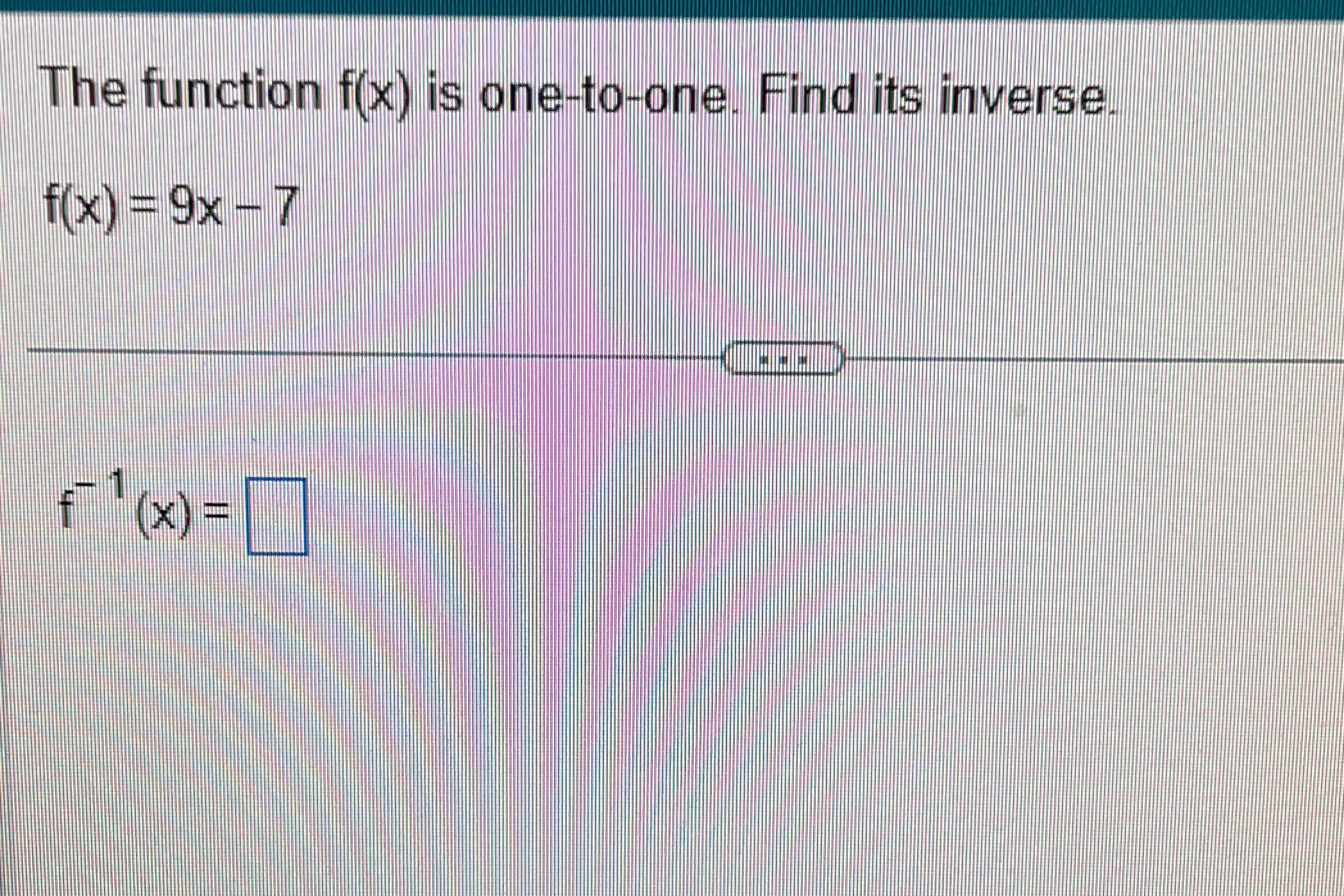 Solved The function f(x) ﻿is one-to-one. Find its | Chegg.com