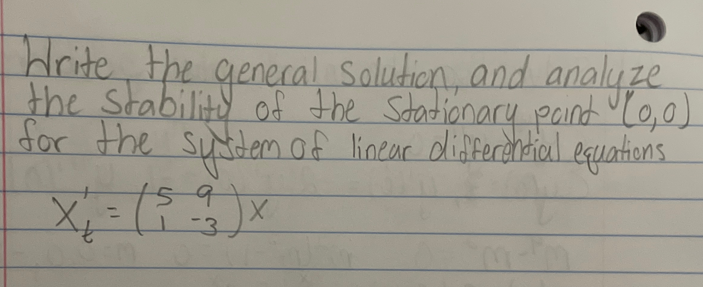 Solved Write the general solution, and analyze the Stability | Chegg.com