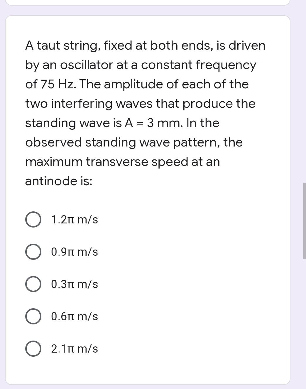 Solved A taut string, fixed at both ends, is driven by an | Chegg.com