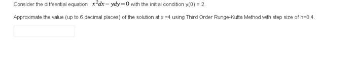 Solved Consider the differential equation x^2dx-ydy=0 with | Chegg.com