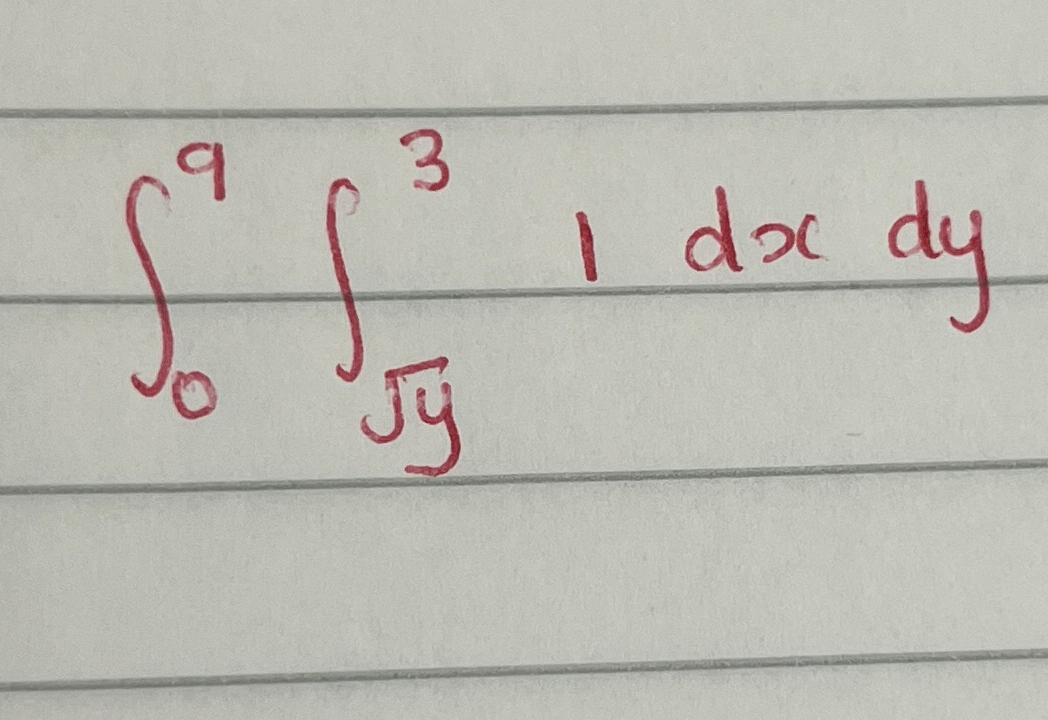 Solved ∫09∫y231dxdy ﻿ Calculate the double integral | Chegg.com