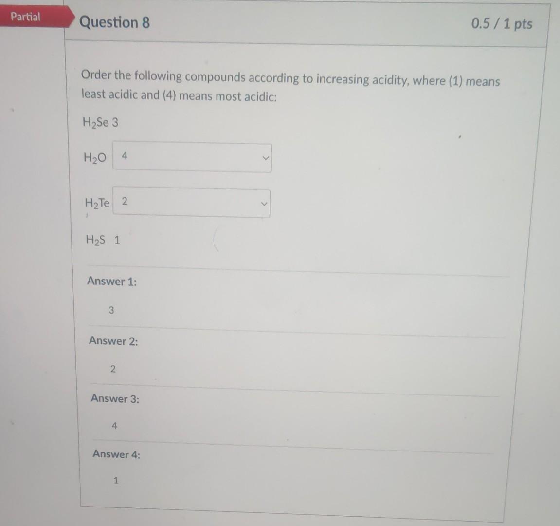 Solved Order the following compounds according to increasing | Chegg.com