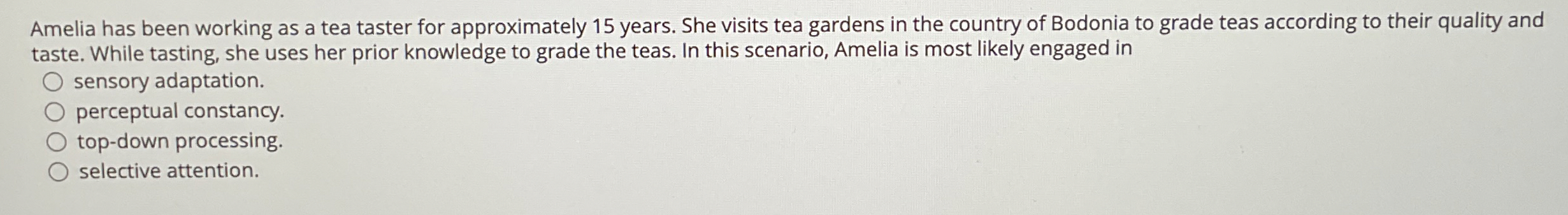Solved Amelia has been working as a tea taster for | Chegg.com