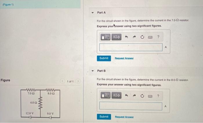 Solved Figure 1) Part A For the circuit shown in the figure, | Chegg.com