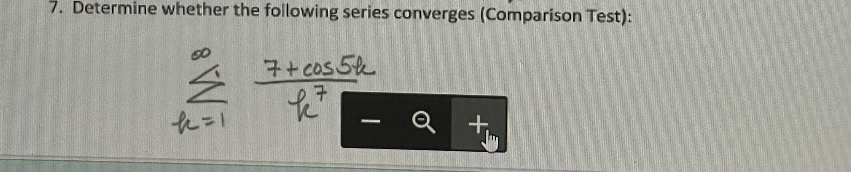 Solved Determine whether the following series converges | Chegg.com