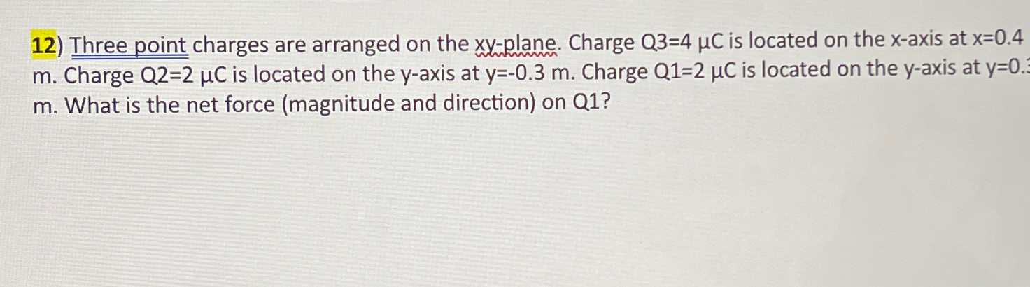Solved Three point charges are arranged on the xy-plane. | Chegg.com