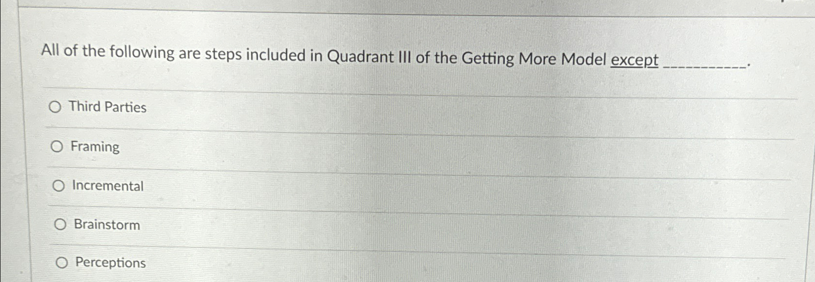 Solved All of the following are steps included in Quadrant | Chegg.com