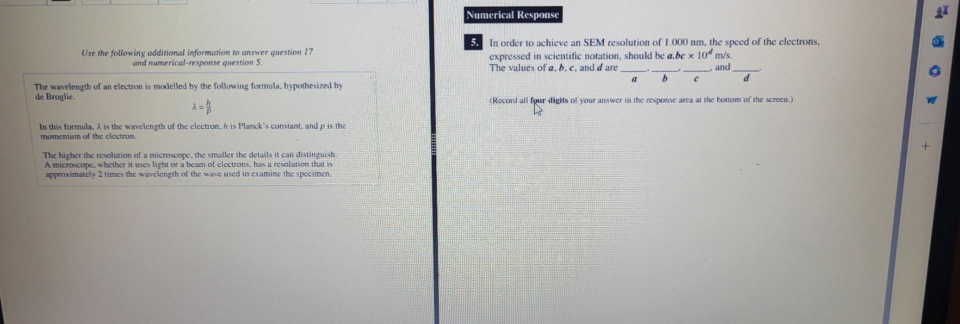 Solved Numerical ResponseUse the following additional | Chegg.com