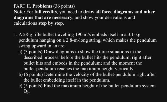 Solved PART II. Problems (36 points) Note: For full credits, | Chegg.com