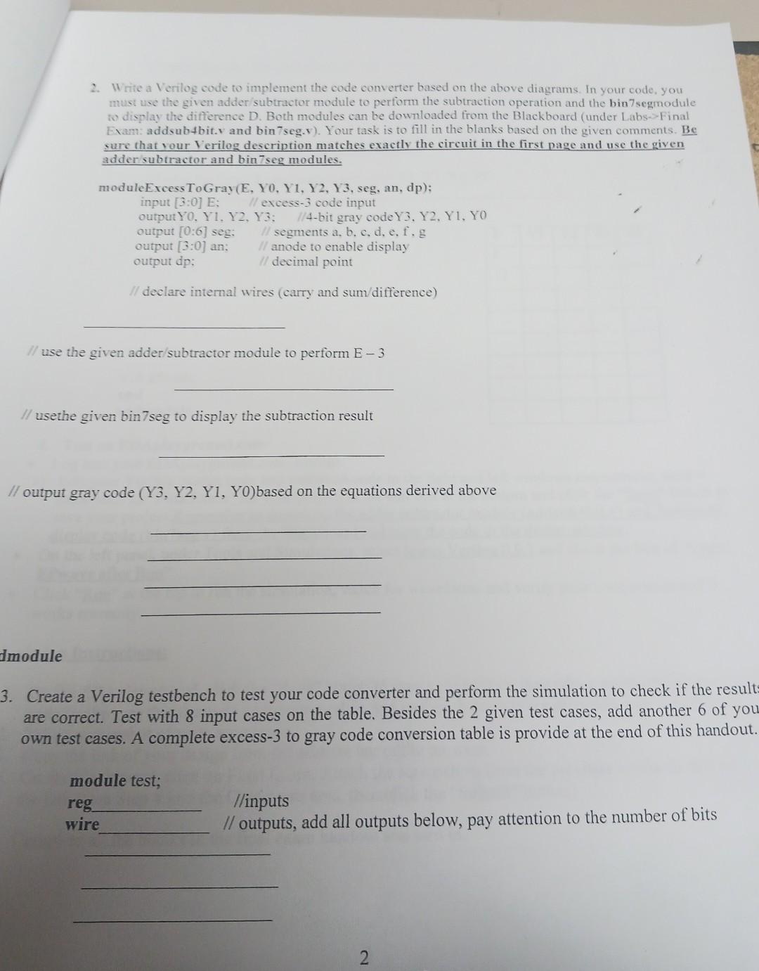 Solved excess-3 code to binary code by subtracting the | Chegg.com