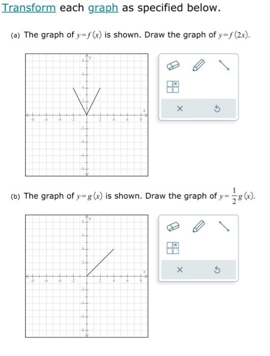 Solved Transform each graph as specified below. (a) The | Chegg.com