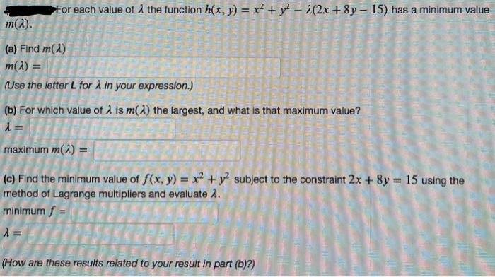 Solved For each value of λ the function | Chegg.com