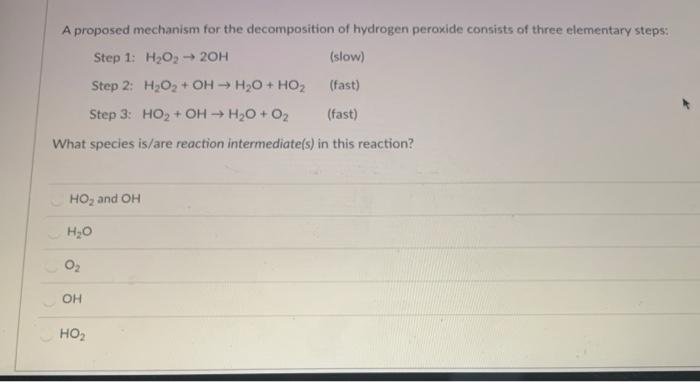 Solved A proposed mechanism for the decomposition of | Chegg.com