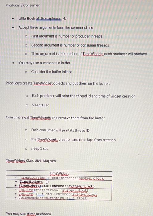 Solved Producer / Consumer • Little Book of Semaphores 4.1 • | Chegg.com