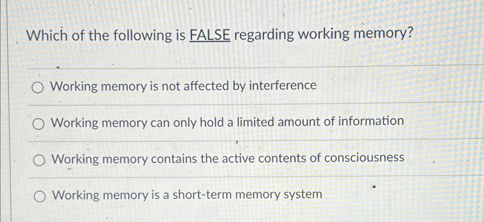 Solved Which of the following is FALSE regarding working | Chegg.com
