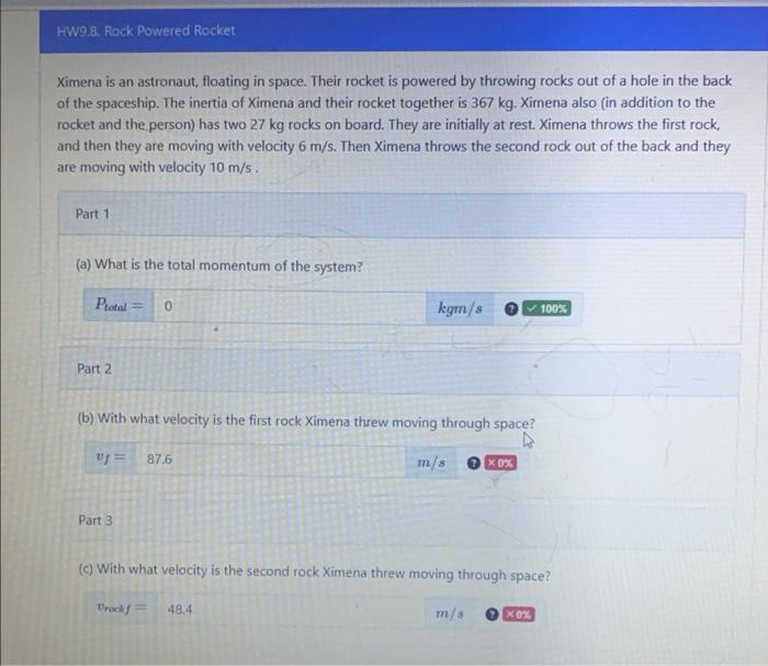 Solved of the spaceship. The inertia of Ximena and their | Chegg.com