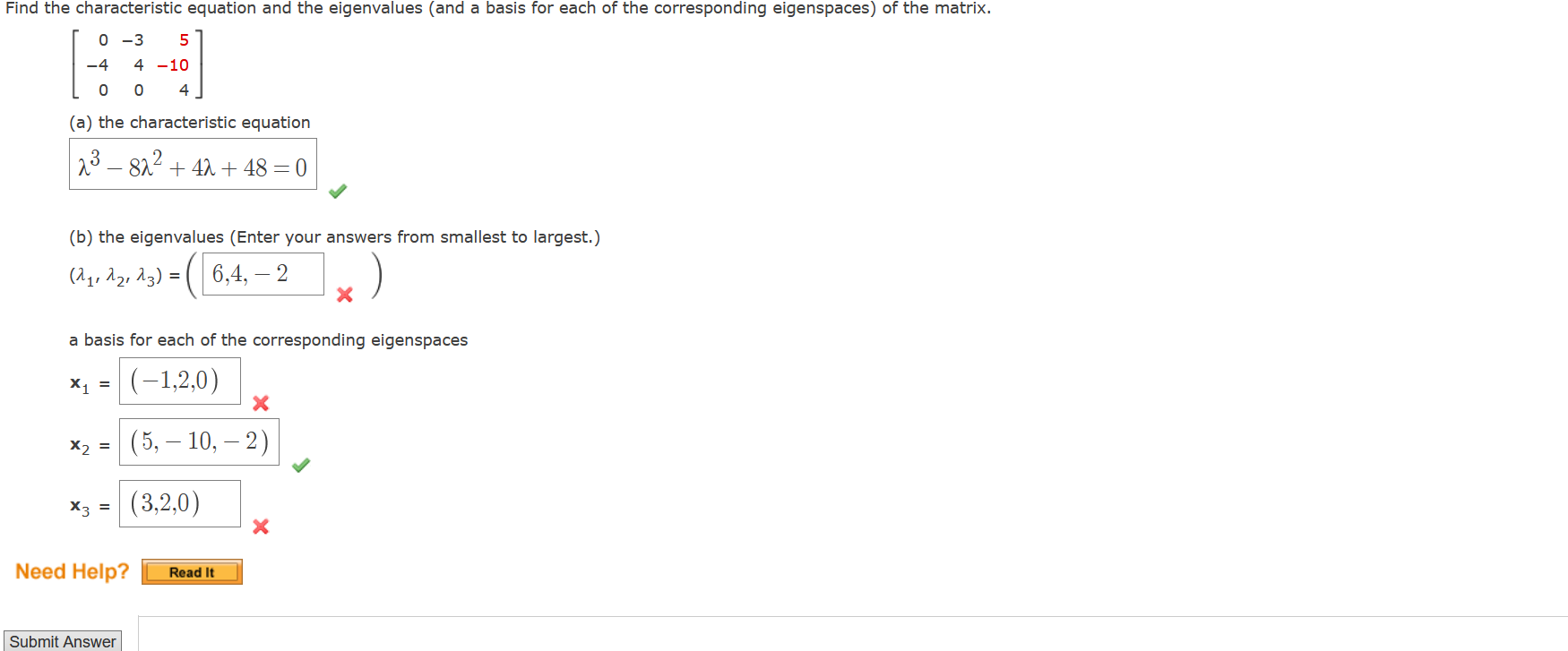 Solved Find the characteristic equation and the eigenvalues | Chegg.com