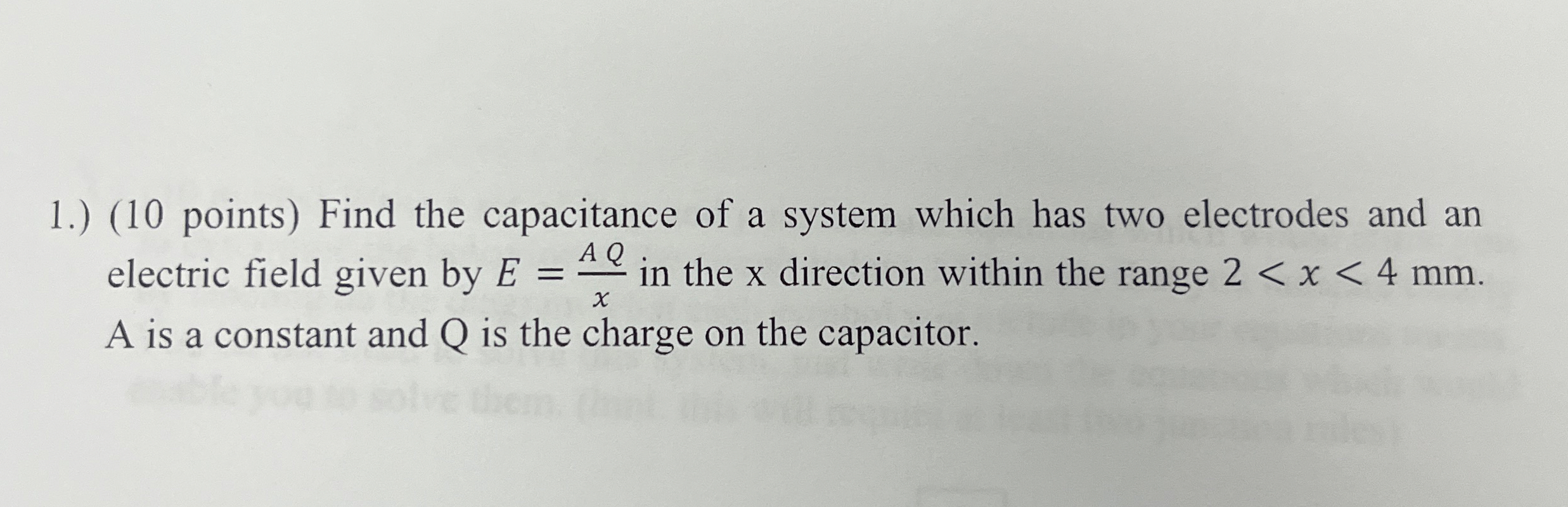 Solved 1.) ( 10 ﻿points) ﻿Find the capacitance of a system | Chegg.com