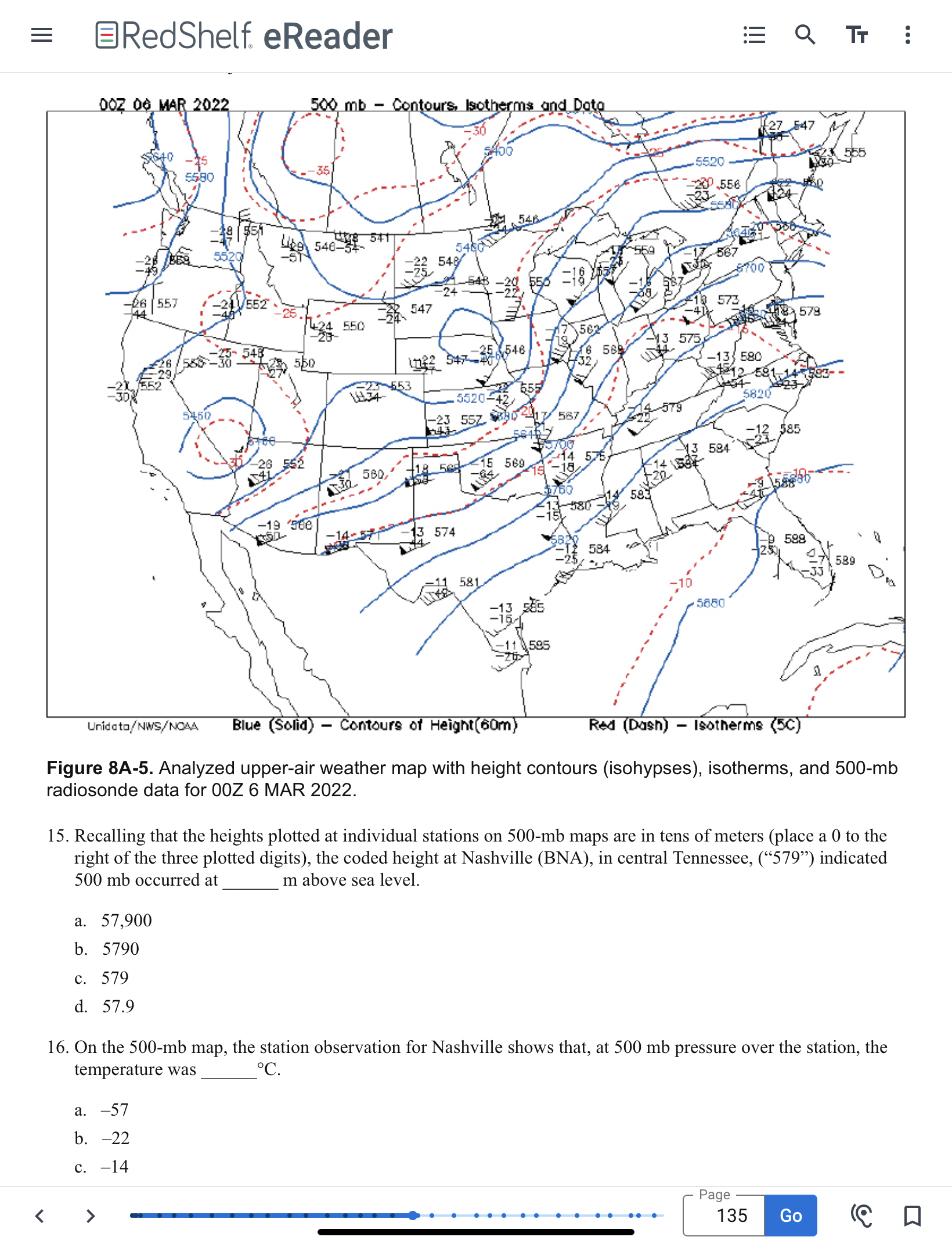 Solved Figure 8A-5. ﻿Analyzed upper-air weather map with | Chegg.com