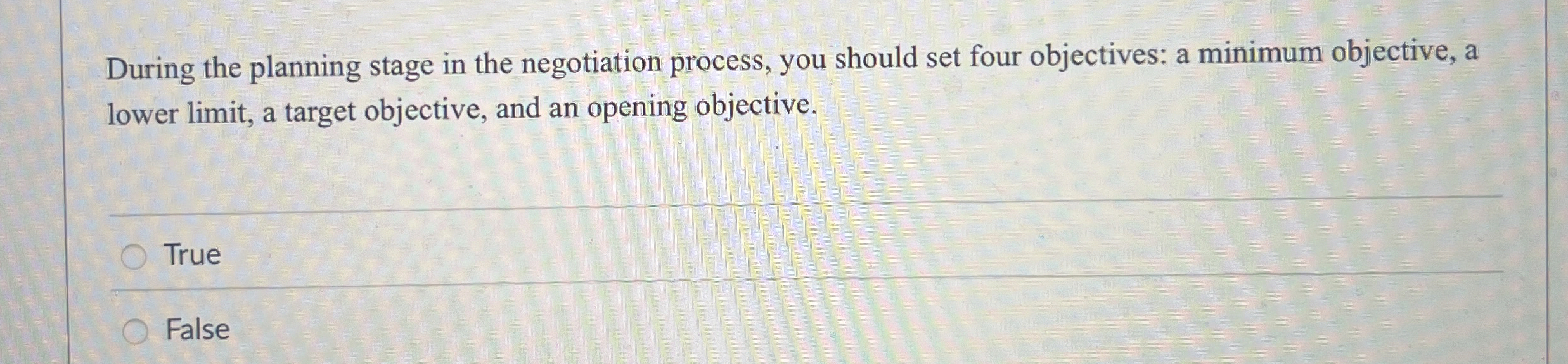 Solved During the planning stage in the negotiation process, | Chegg.com