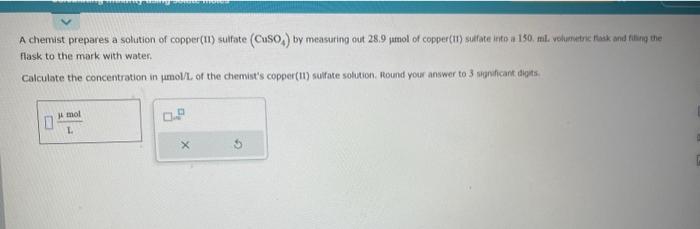 Solved flask to the mark with water. Calculate the | Chegg.com