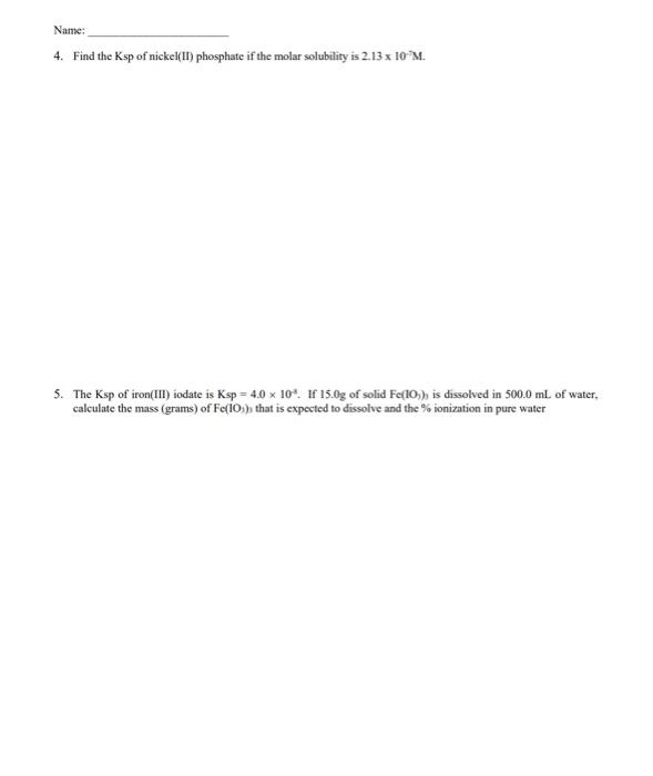 Solved 1. Write balanced equations for the dissolution | Chegg.com