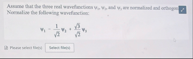 Solved Assume that the three real wavefunctions ψ1,ψ2, ﻿and | Chegg.com