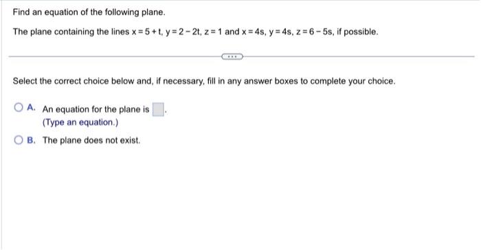 Solved Find an equation of the following plane. The plane | Chegg.com