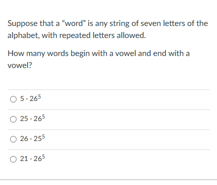 Solved Suppose that a "word" is any string of seven letters | Chegg.com